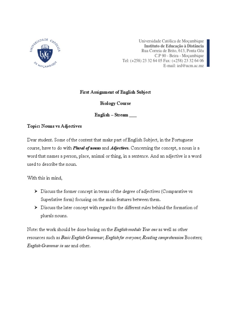 Trabalho de Camo I Cadeira de Ingl | PDF