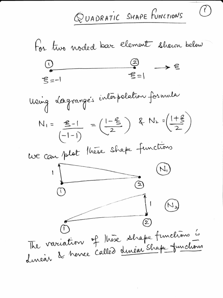 QUADRATIC SHAPE FUNCTION, SERENDIPITY, LAGRANGE'S ELEMENTS | PDF