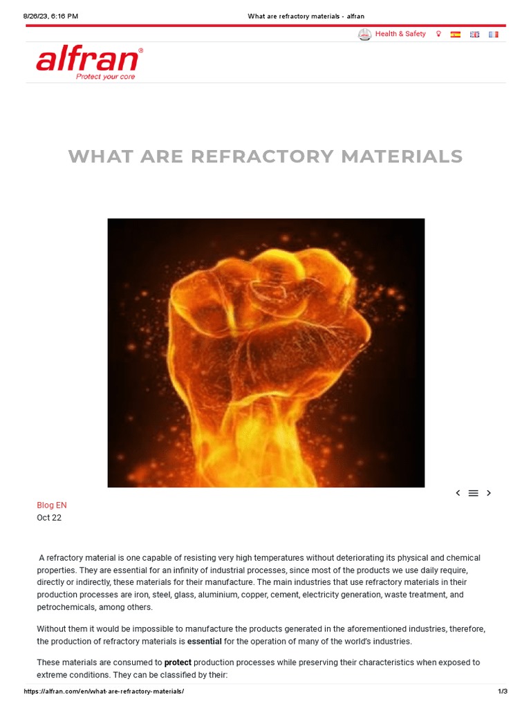 2 What Are Refractory Materials - Alfran | PDF