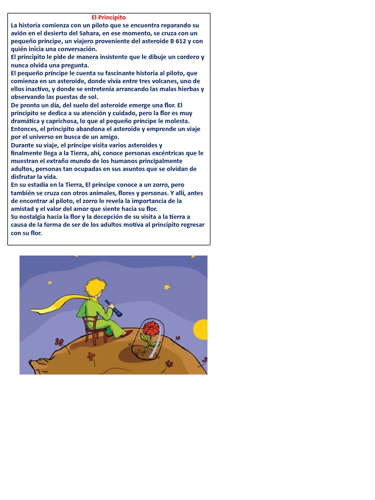 El Principito: Aventura y Amistad | PDF | Historia | Libros para ...