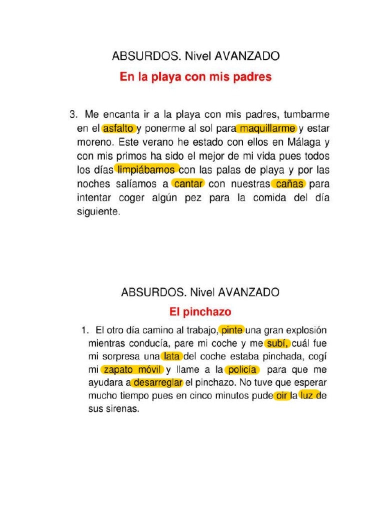 Absurdos y Abecedario | PDF