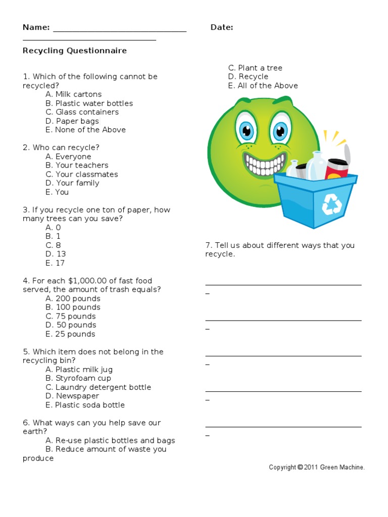 Survey | PDF | Recycling | Economy And The Environment