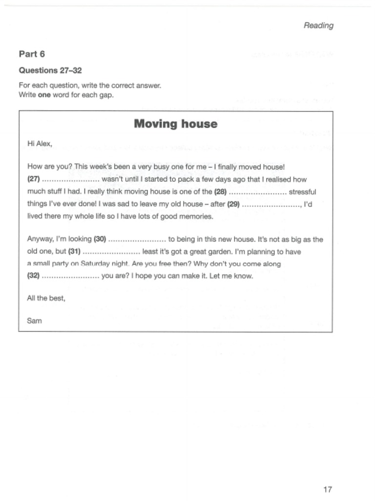 Pet Test1 Part6 | PDF