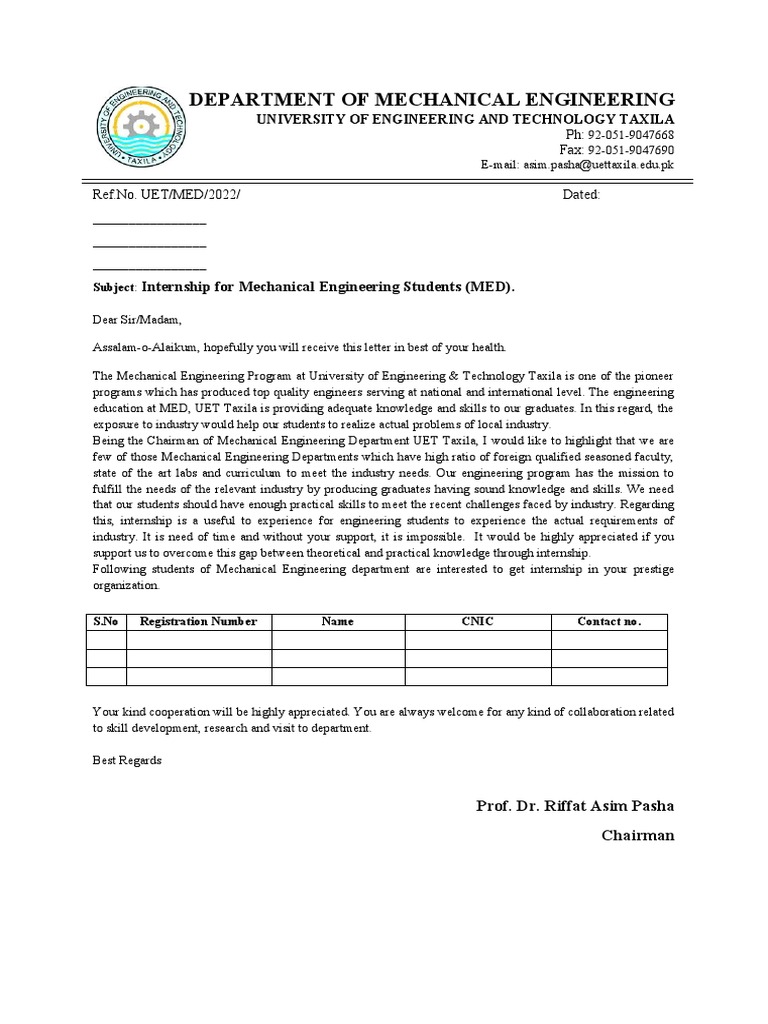 Internship Letter | PDF | Engineering | Intelligence
