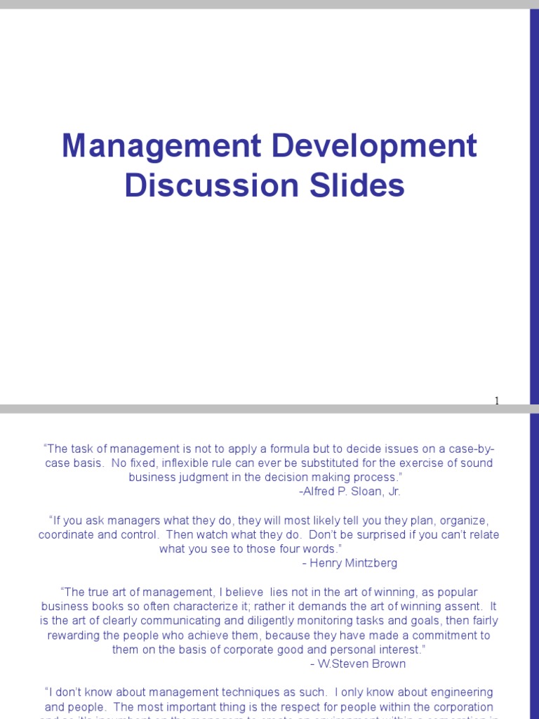 Management Development Discussion Slides | PDF | Goal | Performance ...