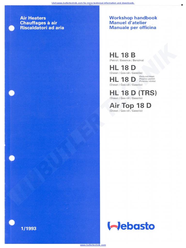 Webasto Heater HL18 & Air Top 18 Workshop Manual | PDF