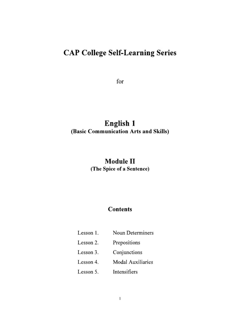 English 1, Module 2 - For Uploading | PDF