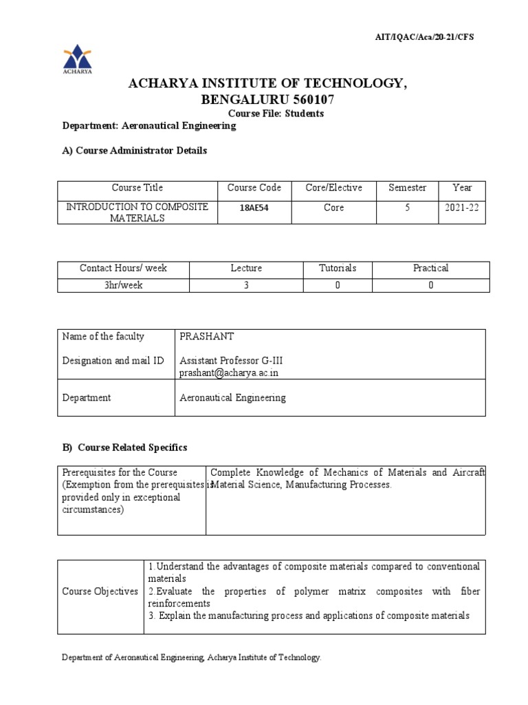 Course File - Introduction To Composite Materials | PDF | Composite Material | Engineering