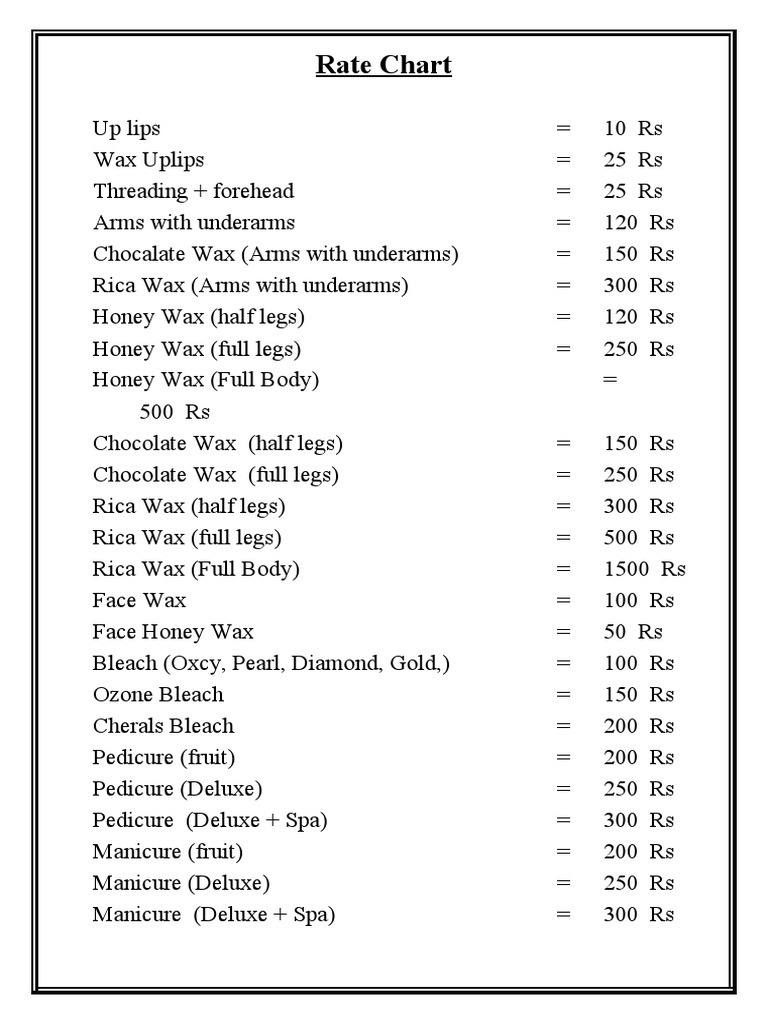 Rate Chart | PDF
