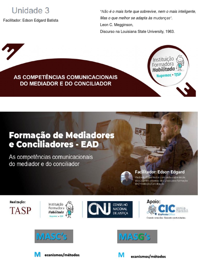 3a Aula - As Competências Comunicacionais Do Mediador e Do Conciliador ...