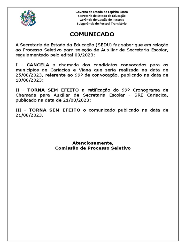Comunicado | PDF