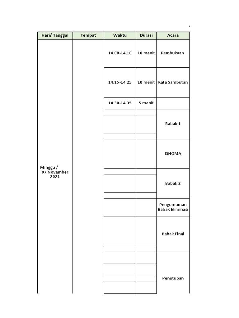 Rundown Debat Competition 2021 | PDF