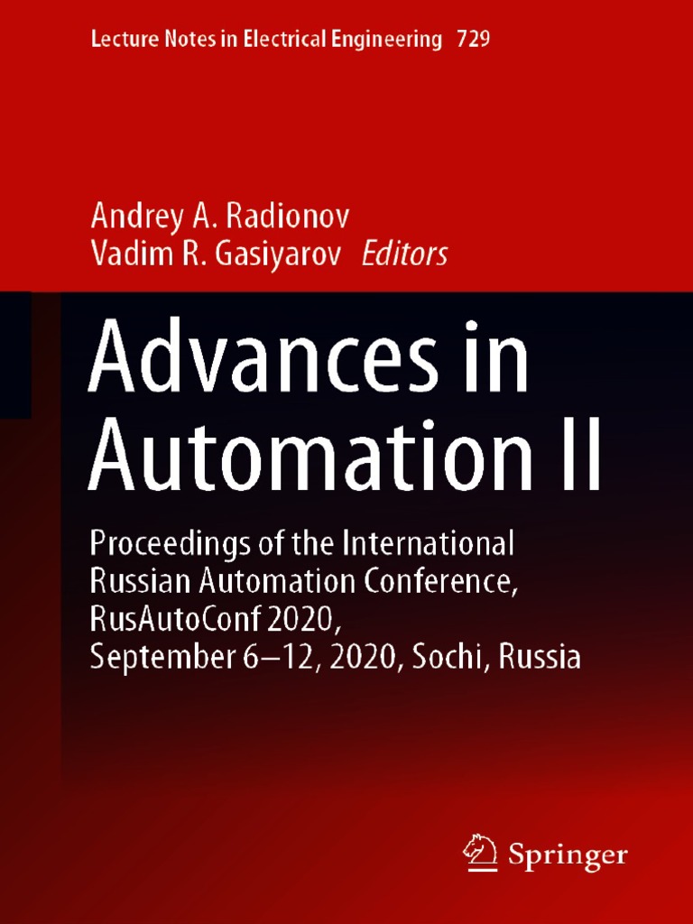 Advances in Automation II (Andrey A. Radionov, Vadim R. Gasiyarov) | PDF