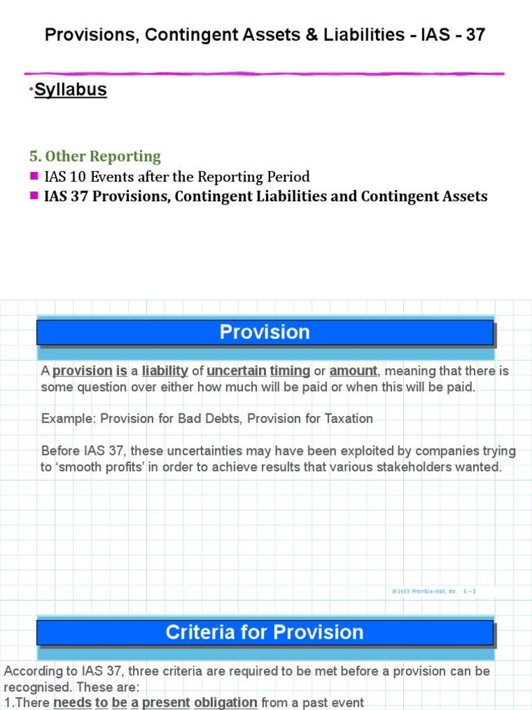 Provisions, Contingent Assets & Liabilities | PDF