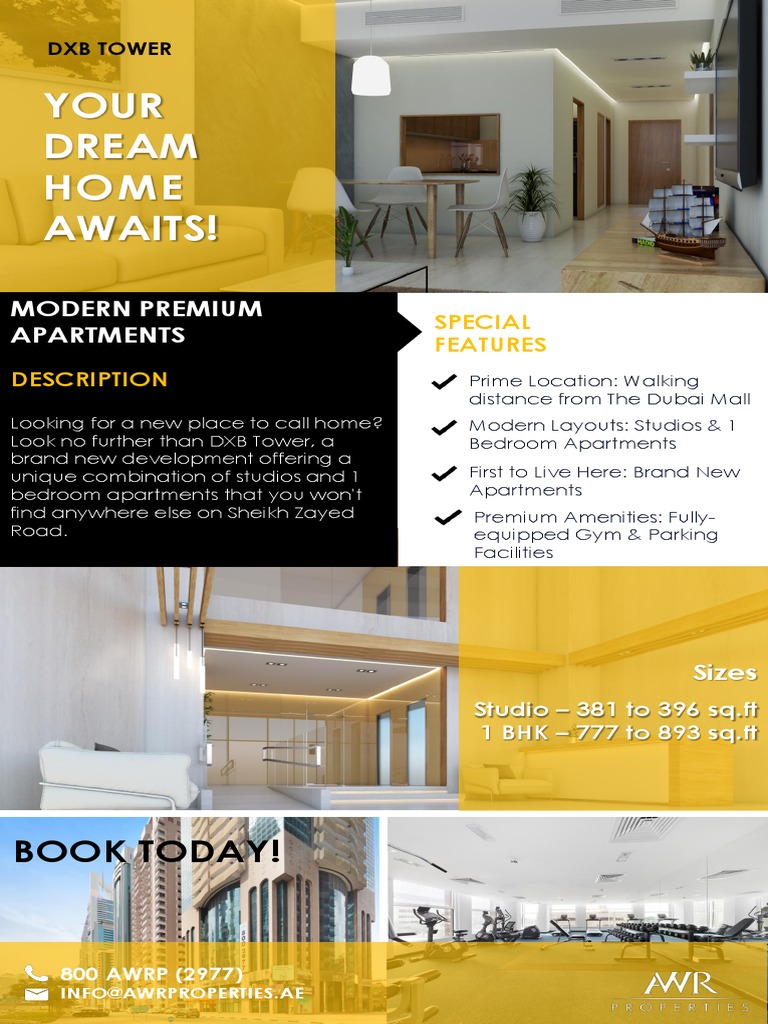AWR Properties DXB Tower New Units Leaflet - Sizes | PDF