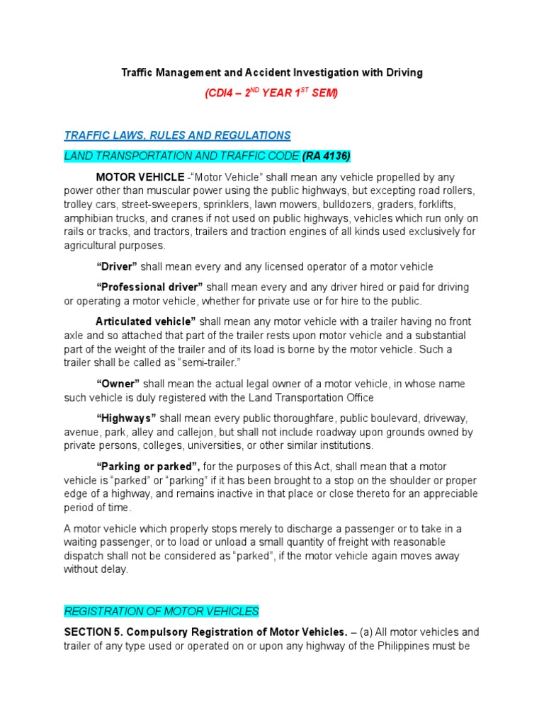 Traffic Management and Accident Investigation With Driving | PDF