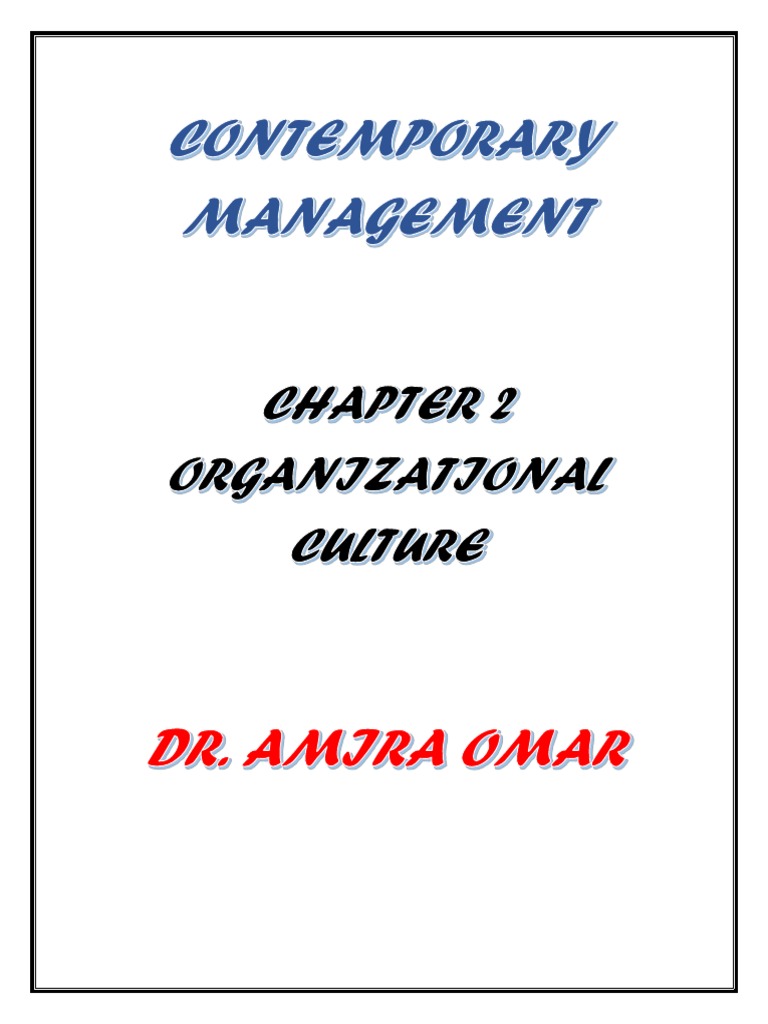 Capter 2 Lecture Notes Iii 23 Pdf Organizational Culture