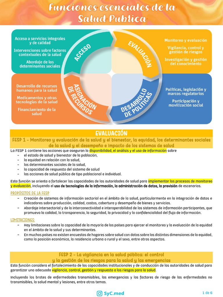 Funciones Esenciales de La Salud Pública | PDF | Sistema de salud | Salud pública