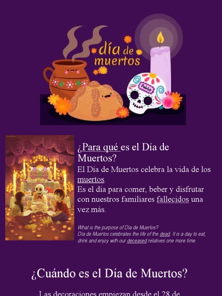 DIA DE MUERTOS - Presentación Español Básico | PDF | Hogar, jardinería ...