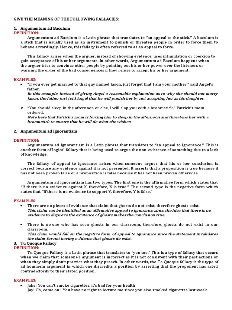 FALLACIES in Philosophy | PDF | Philosophy | Self-Improvement