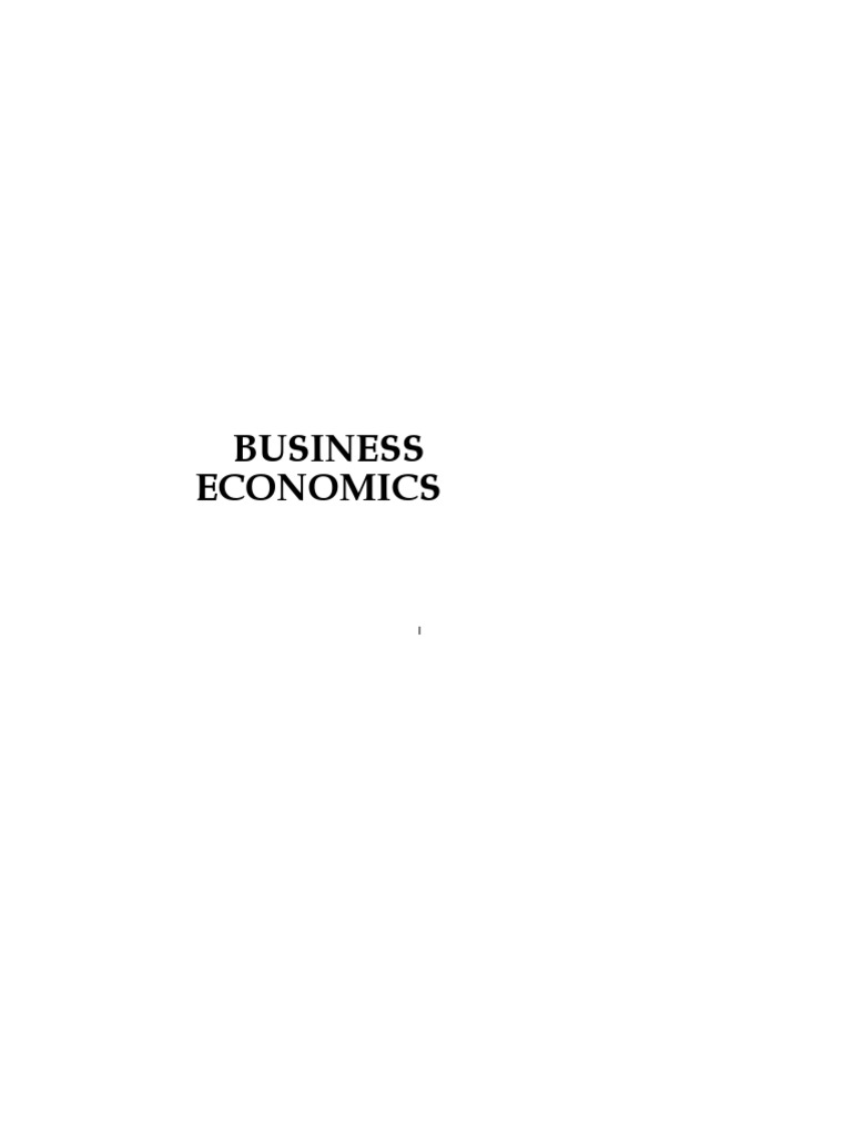 Business Economics Text Book | PDF