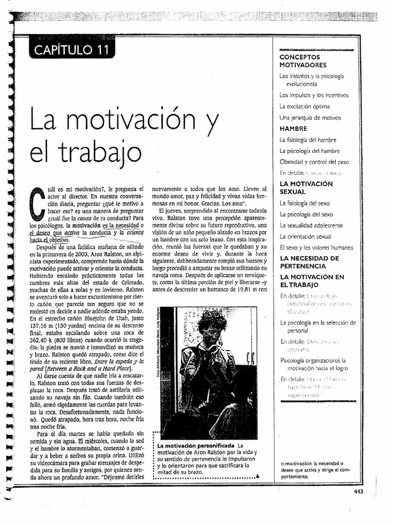 Myers D 2011 Cap 11 La Motivación Y El Trabajo Pág 443 493 Pdf