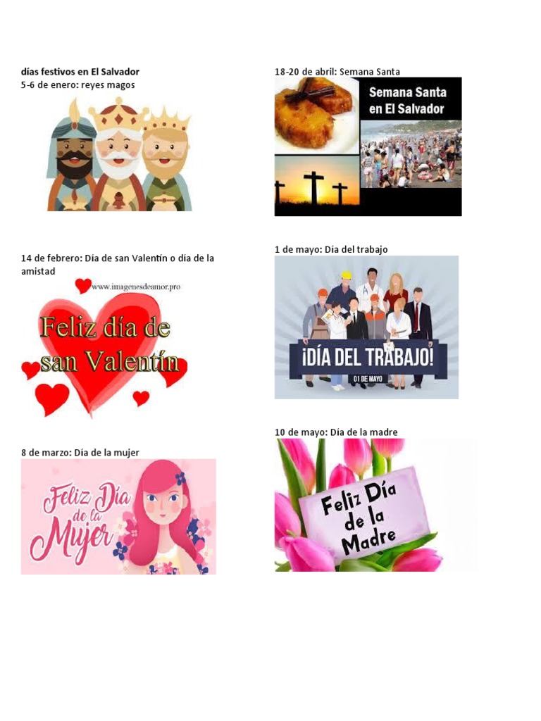 días festivos con asueto en El Salvador2 | PDF