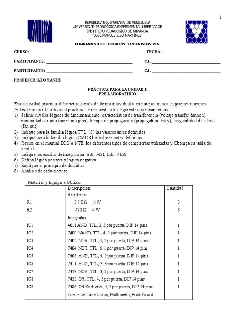 Practica Circuitos Logicos | PDF | Puerta lógica | Tecnología digital