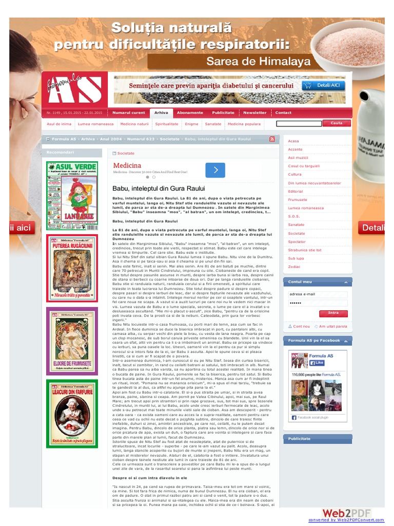 Babu, Inteleptul Din Gura Raului. Oamenii Lup, Solomonari | PDF