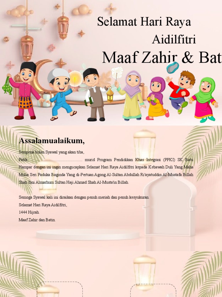 Ucapan Selamat Hari Raya PPKI SK Batu Hampar | PDF