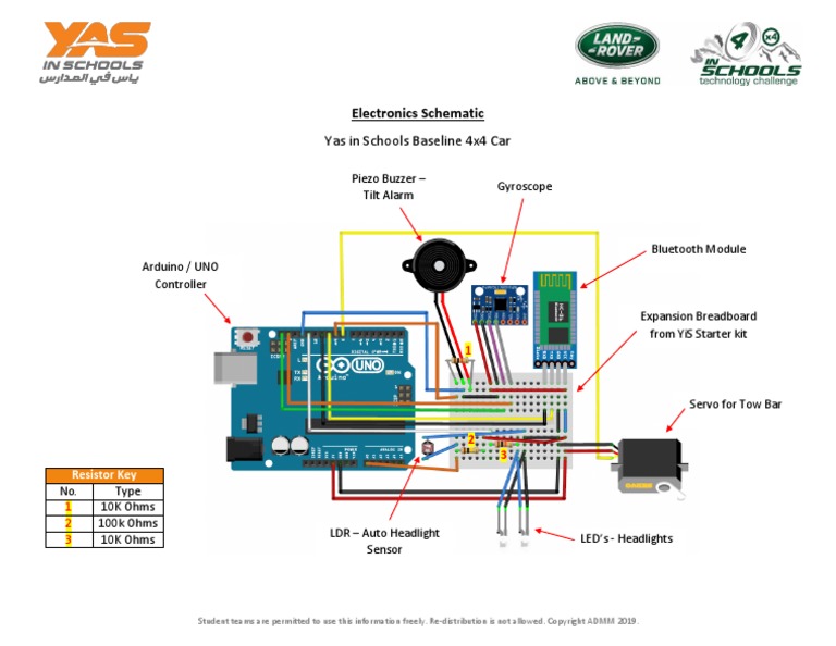 Yas in Schools Baseline 4x4 Car - Electronics Schematic | PDF