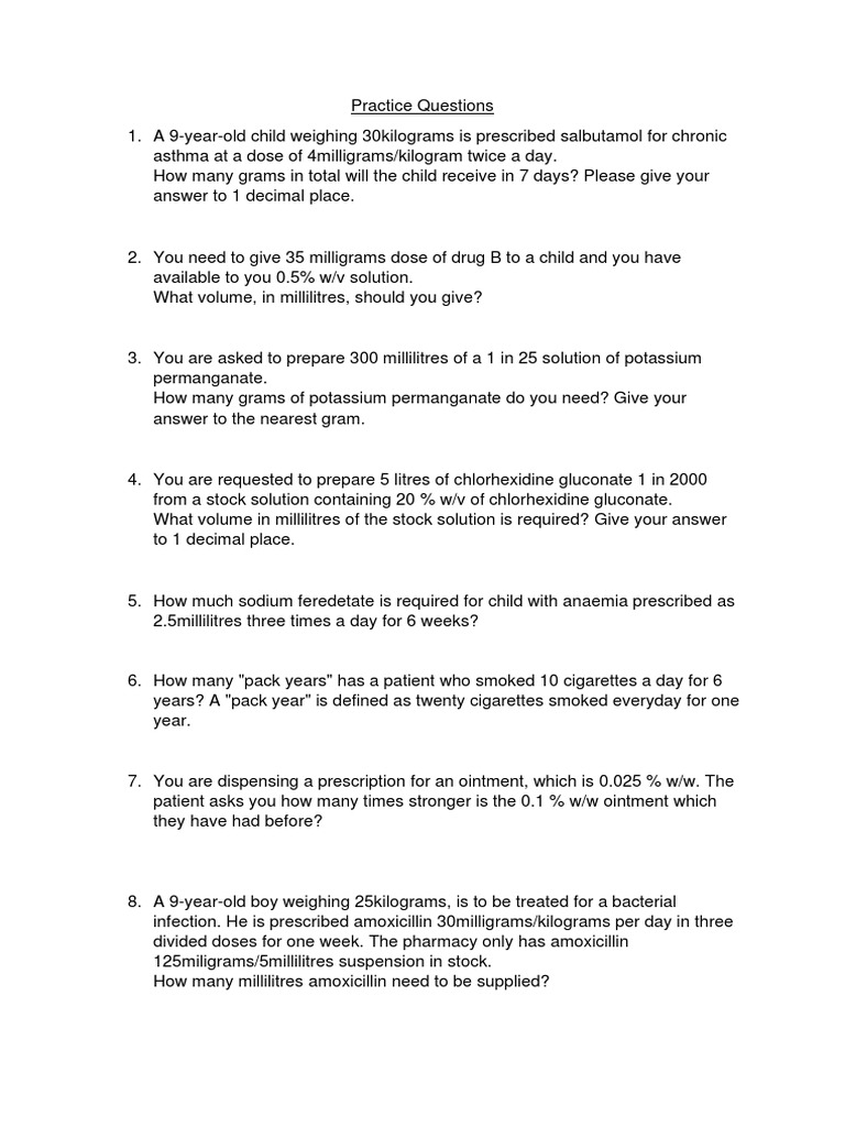 3) NHS Numeracy Practice Set PDF | PDF