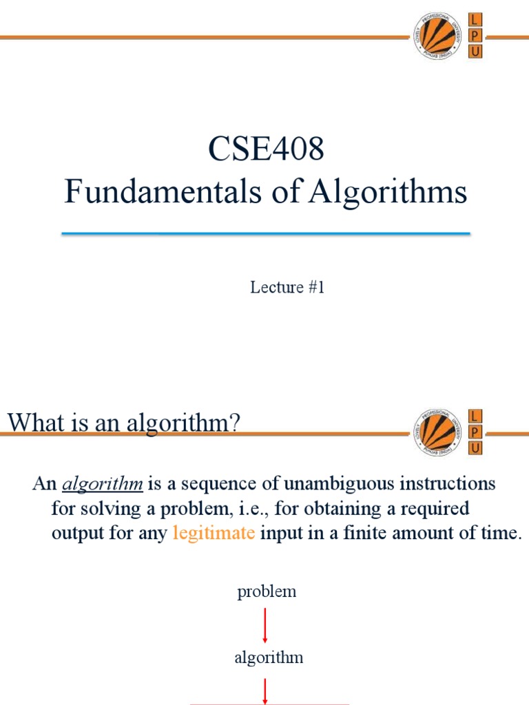 Lecture 1(Fundamental of Algorithms) | PDF | Algorithms | Mathematics