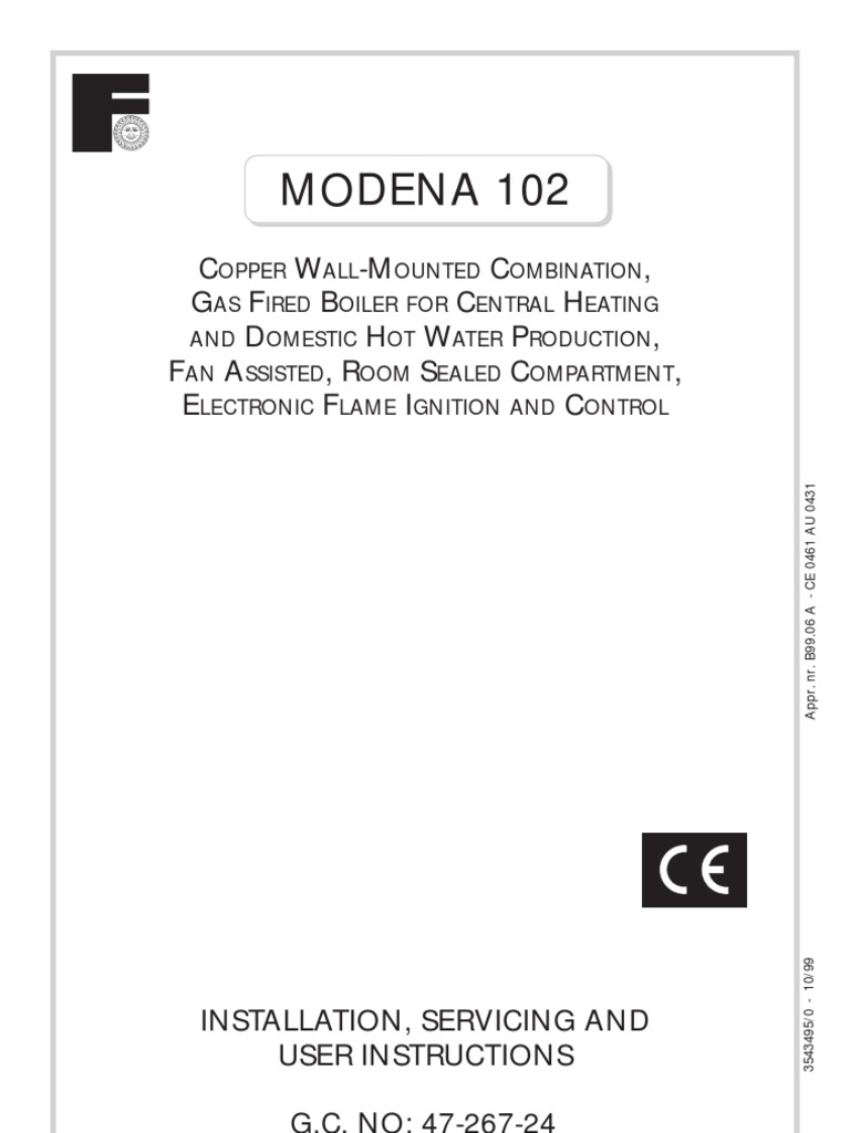 Ferroli Modena 102 Manual | PDF | Water Heating | Thermostat
