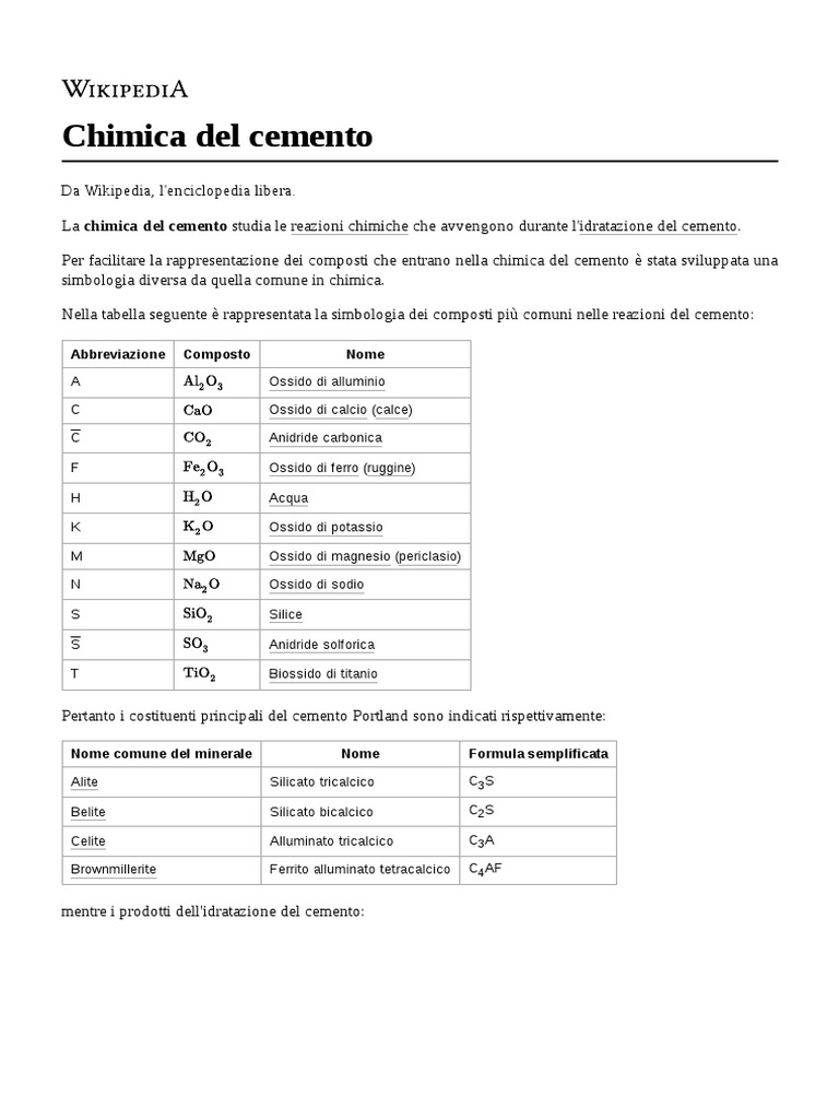 Chimica Del Cemento | PDF