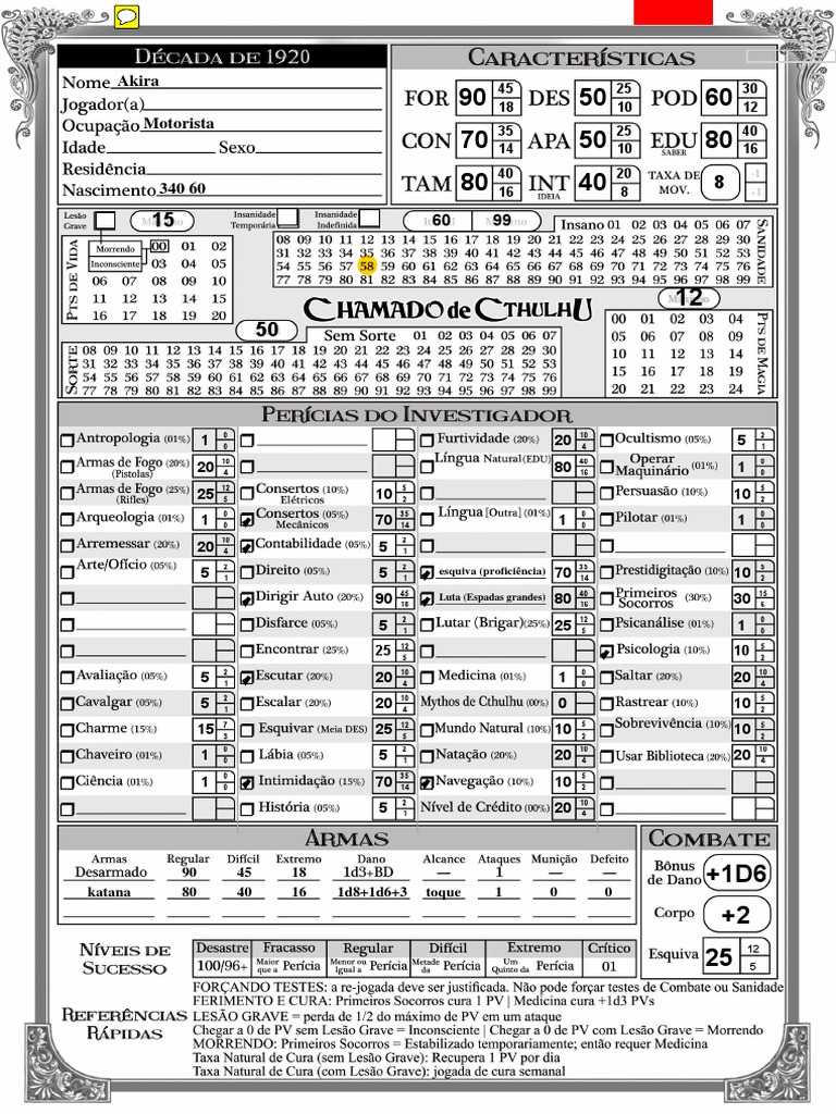Akira RPG Character Stats Guide | PDF