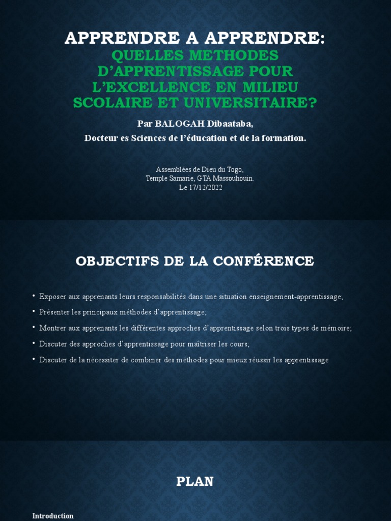 Apprendre A Apprendre: Quelles Méthodes D'apprentissage Pour L'excellence en Milieu Scolaire Et ...