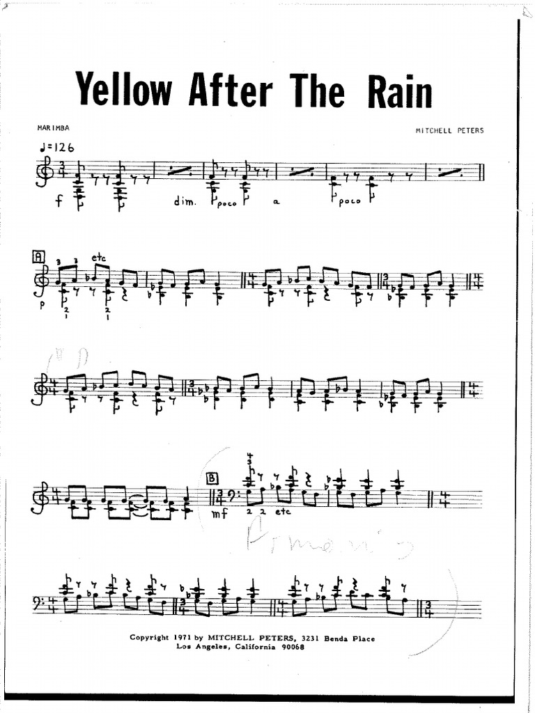 Peters Mitchell - Yellow After The Rain | PDF