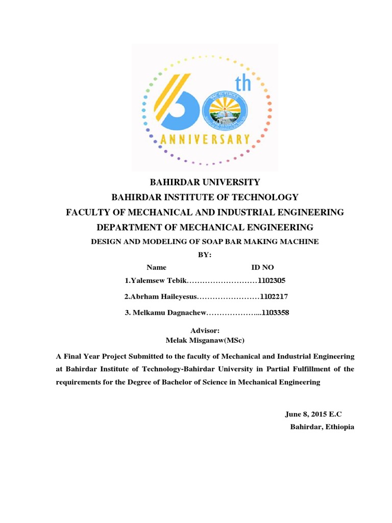 Design and Modelling of Soap Bar Making Machine | PDF | Belt ...