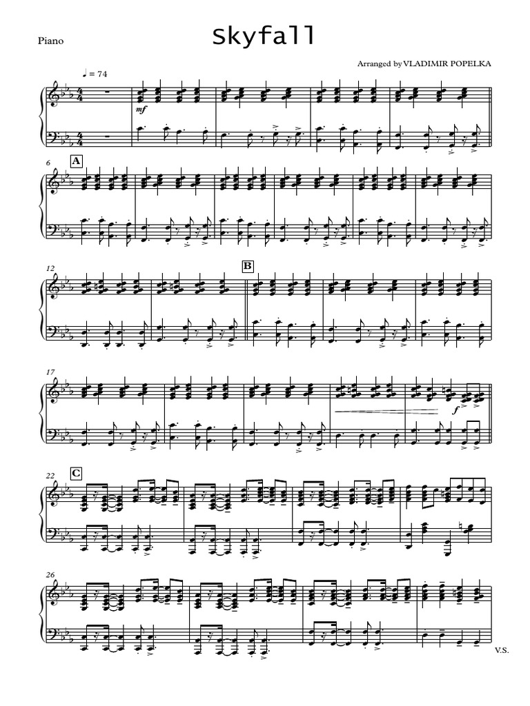 Skyfall - Piano | PDF