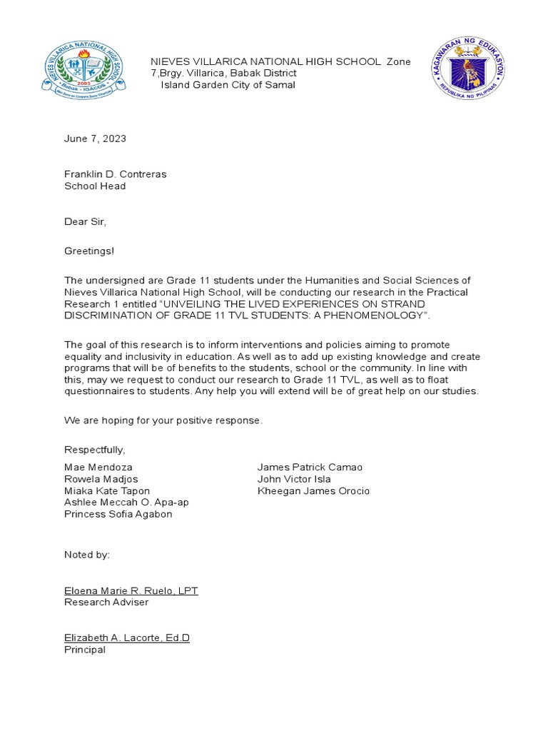 Nieves Villarica National High School Zone 7 | PDF