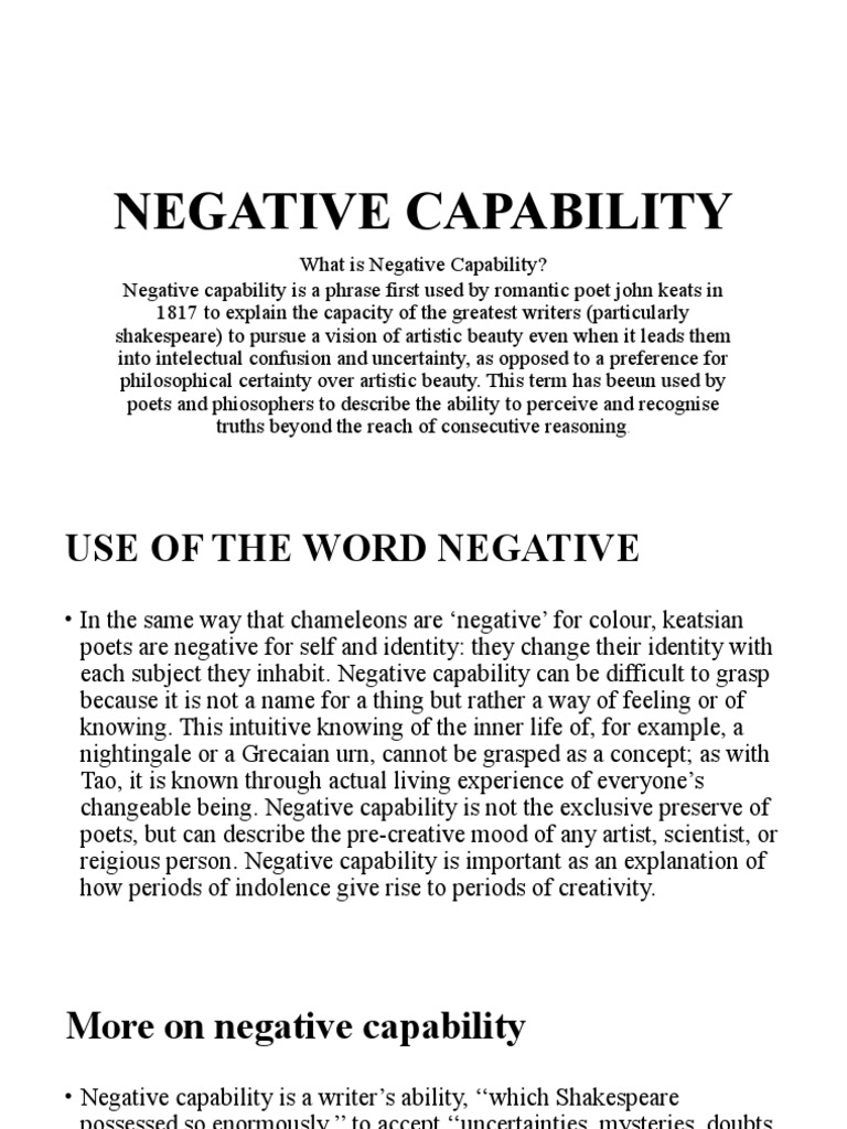 Negative Capability | Download Free PDF | Fallacy | Cognitive Psychology