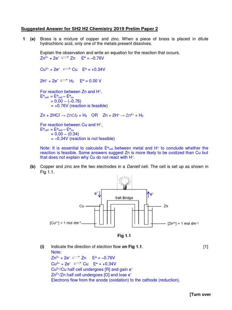 2019 NJC h2 Chem p2 Ans | PDF | Science & Mathematics
