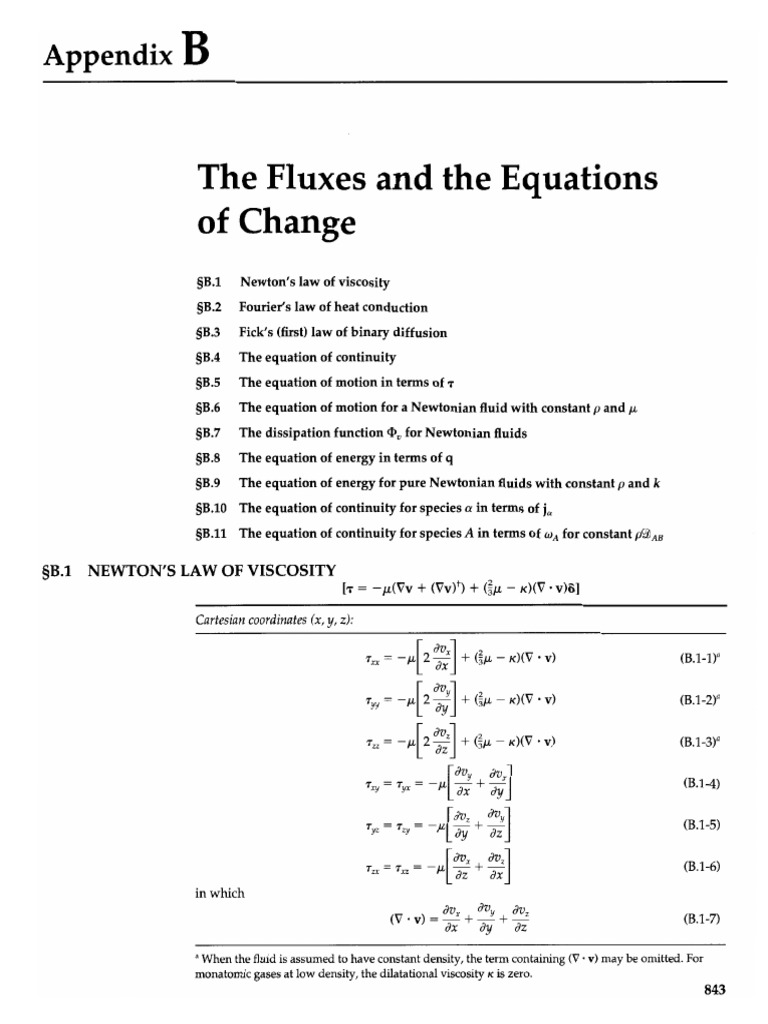 Bird - Appendix B Dan C | PDF | Trigonometric Functions | Viscosity