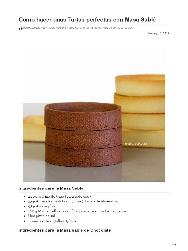 Tartas Perfectas con Masa Sablé | PDF | Chocolate | Papel