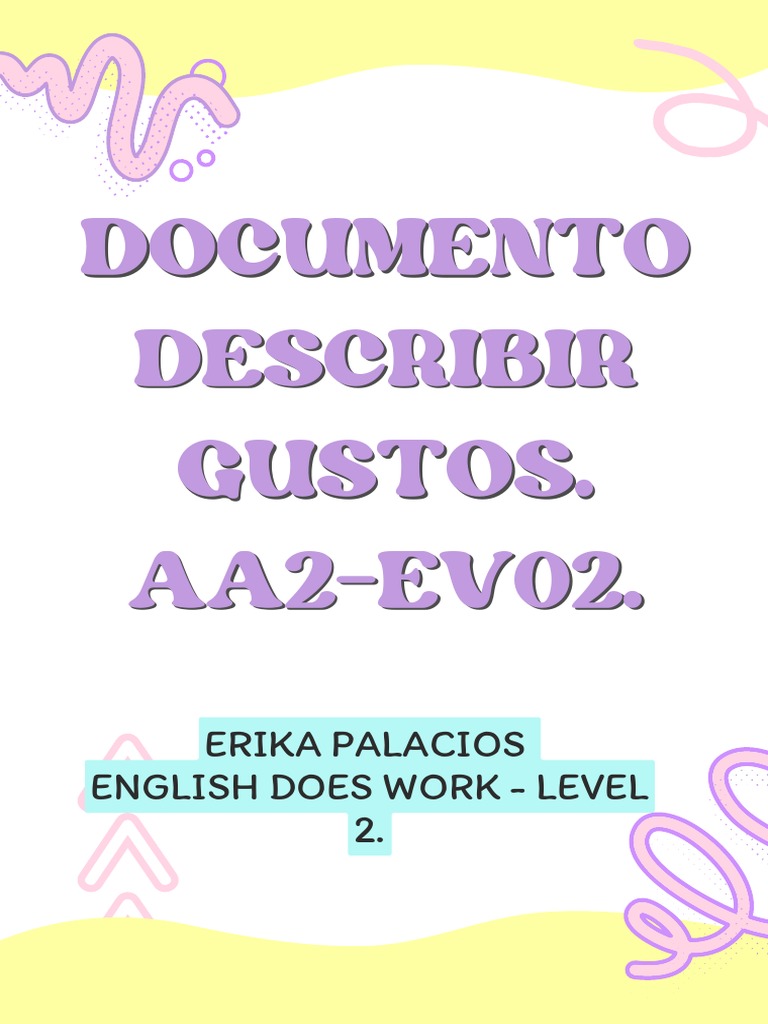 Documento Describir Gustos. AA2-EV02, Erika Palacios | PDF