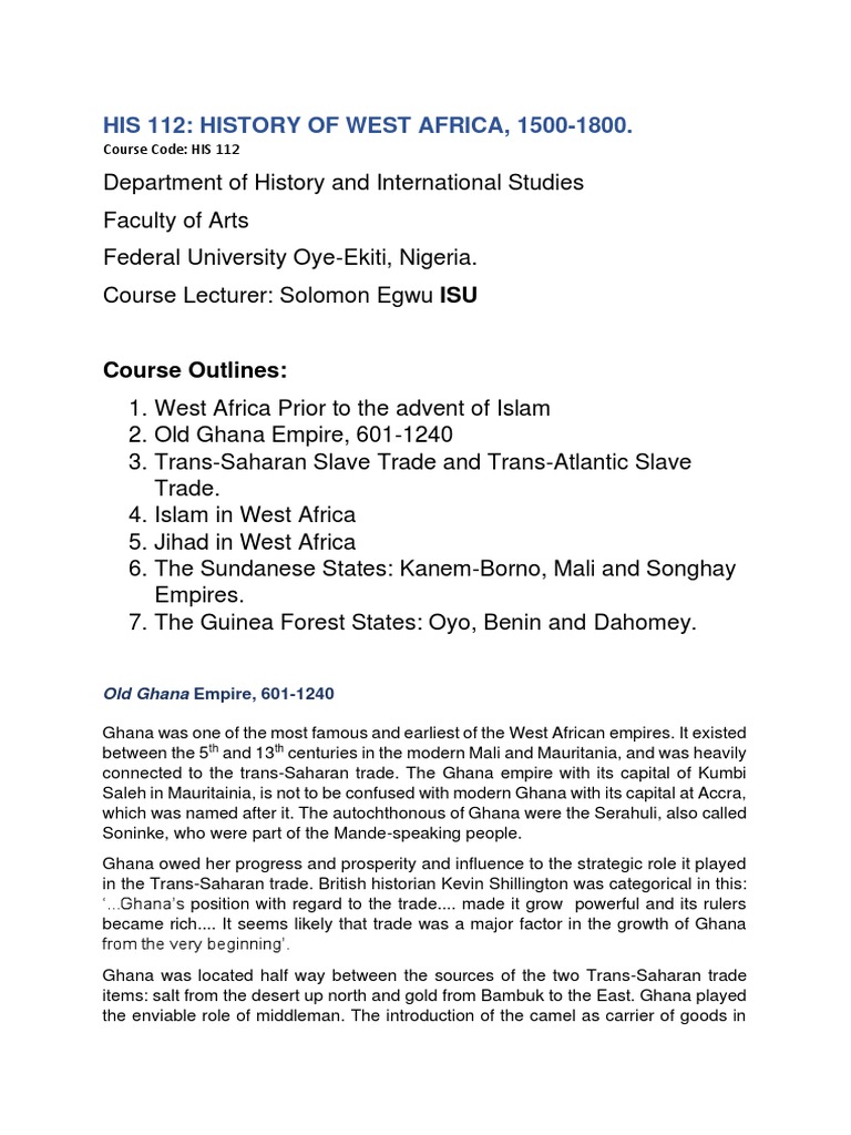 History of West Africa J 1500-1800 | PDF | Atlantic Slave Trade | Slavery