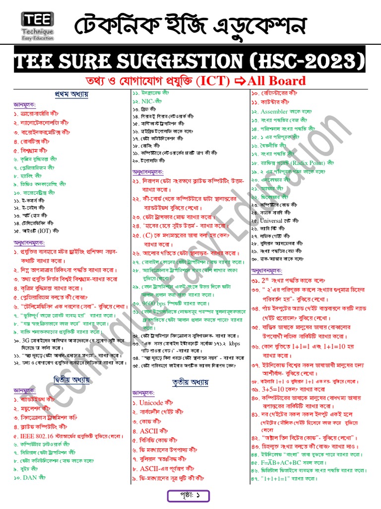 HSC Ict Note by Seeam01 | PDF | Computing | Hypertext