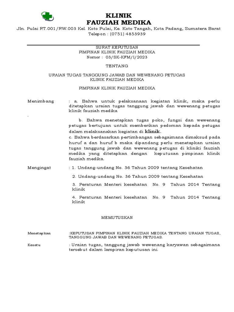 Uraian Tugas Klinik Fauziah | PDF | Kesehatan Holistik | Sains & Matematika