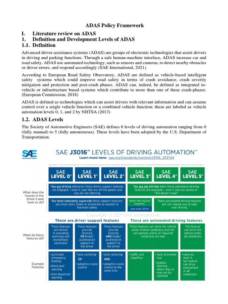 ADAS Policy Framework | PDF